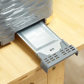 HOMCOM snídaňový set konvice a topinkovač 1,5 l konvice 4 plátky topinkovače 3000 W 7 stupňů propečení rozmrazování a ohřívání Šedá | Aosom.de
