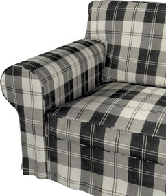 Potah na pohovku IKEA Ektorp 2-místná s lenoškou barva černá látka pletený vzor, vzorované