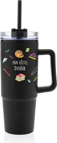Personalizovaná cestovní termoska s průhledným víčkem pro paní učitelku/pana učitele (pomůcky)