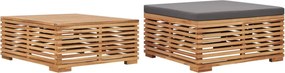 Set zahradního stolu a podnožky tmavě šedá poduška masivní teak 316042