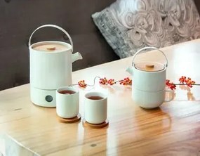 Bredemeijer Umea Konvička na čaj bílá / 500 ml / keramika / bambusové