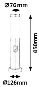 Rabalux 8267 - Venkovní lampa se senzorem INOX TORCH 1xE27/25W IP44