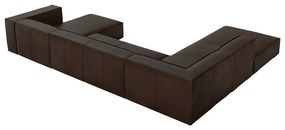 Tmavě hnědá kožená rohová pohovka (levý roh) Madame – Windsor &amp; Co Sofas
