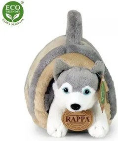 RAPPA Plyšový pes husky 13 cm s přepravkou / ECO-FRIENDLY / od 0 měsíc