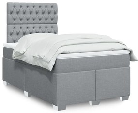 Box spring postel s matrací světle šedá 120 x 200 cm textil 3292762