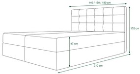 Moderní postel s úložným prostorem 160x200 STIG 5 - růžová