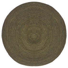 Zelený kulatý koberec Braos XL z juty, 150x150 cm