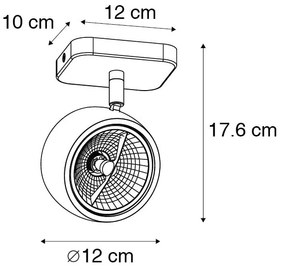 Designové bodové světlo s čtvercovým otočným a naklápěcím mechanismem - Go Nine