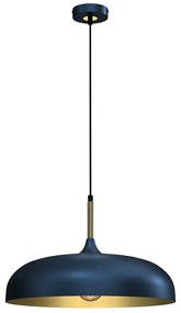 Závěsné svítidlo Lincoln, 1x zlaté/tmavě modré kovové stínítko, (fi 45cm), db/g