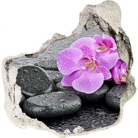 Wallmuralia Samolepící díra na stěnu Orchidej kamení 75x75 cm