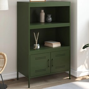 Skříň highboard olivově zelená 68 x 39 x 113 cm ocel