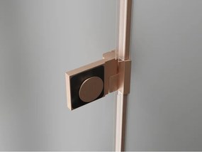 Mexen Lunar-B, Otočné pravé sprchové dveře 60 cm, 8mm čiré sklo, měděný matný profil, 832-060-000-65-00-P