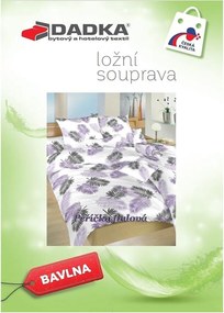 Bavlněné povlečení Peříčka fialové 140x200, 70x90 cm