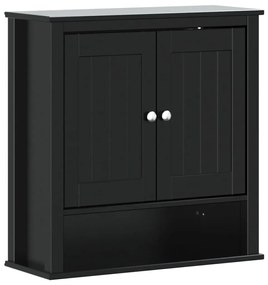 vidaXL Nástěnná koupelnová skříňka BERG černá 69,5x27x71,5 cm borovice