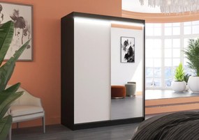 Posuvná skříň se zrcadlem a LED osvětlením JORDI 150