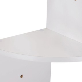 HOMCOM Rohová polička ve tvaru zig-zag, 20L x 20W x 126H cm, 5 úrovní, Bílá dřevěná | Aosom
