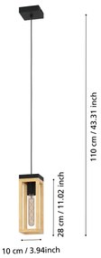 Eglo 43743 - Lustr na lanku NAFFERTON 1xE27/40W/230V