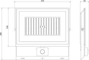 Mexen Luxpro LED reflektor s pohybovým senzorem, 150W, studená - 6500K, 13500 lm, černá - L235-150-65-70