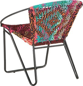 Kruhové křeslo vícebarevné chindi textil 286609