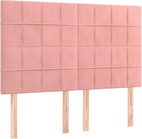 Box spring postel s matrací růžová 140x200 cm samet 3137850