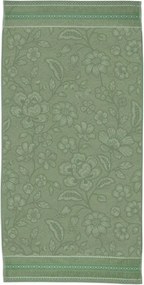 Pip Studio ručníky z bavlněného froté Jasmine Jacquard, zelený (Luxusní ručníky z bavlněného froté v designu Jasmine Jacquard v zelené barvě)