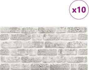 Nástěnné panely 10 ks 100 x 50 cm Světle šedá EPS pěna 332924