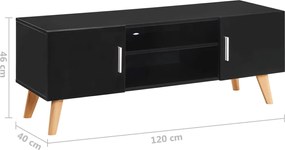 vidaXL Marketos TV stolek černý 120 x 40 x 46 cm MDF