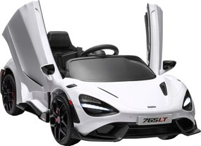 AIYAPLAY dětské elektrické auto s křídlovými dveřmi, ovladatelné na dálku, s jemným pohonem a LED světly, bílé