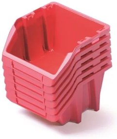 Sada 6 úložných boxů po 21,4 × 19,8 × 13,3 cm, červená