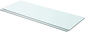 Policové desky 2 ks sklo čiré 80 x 30 cm 3051576