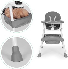 Dětská jídelní židlička BABY ECOTOYS šedá