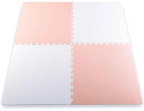Ricokids pěnová podložka puzzle 60x60 cm 4 ks broskvová a bílá pro děti