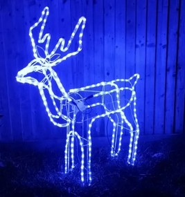 Foxter Vánoční Led Sob s pohyblivou hlavou, 130 cm modrá