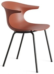 Židle Loop Mono - nestohovatelná Barva kovové konstrukce: Matt black 31, Barva sedáku a opěradla z recyklovaného plastu: Marsala IP7608U
