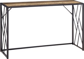 HOMCOM Konferenční stolek, Boční stolek s ocelovými nohami, 120 x 35 x 75 cm, Průmyslový stůl do chodby, Konec stolu, do malých prostor, Vstup, Chodba