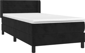 Box spring postel s matrací černá 80 x 200 cm samet 3130987