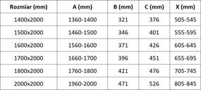 Mexen Velar Duo, posuvné sprchové dveře do otvoru 170 cm, 8mm sklo námraza, bílá matná, 871-170-000-32-20
