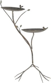 Zeleno hnědé antik kovové krmítko pro ptáčky Birdie - 38*43*78 cm