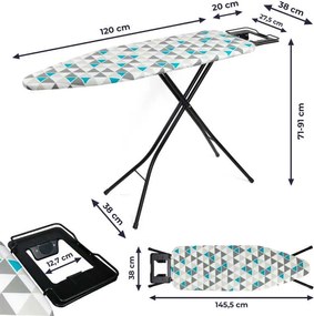 Žehlicí prkno s opěrkou na žehličku Bavlněný potah 120 x 38 cm