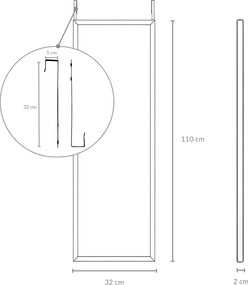 Dveřní zrcadlo AINA, 36 x 110 cm
