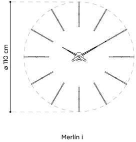 Designové nástěnné hodiny Nomon Merlin 12i red 110cm