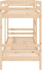 Patrová postel bez matrace 90 x 200 cm masivní borové dřevo 3139829
