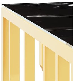 Konferenční stolek zlatý 80 x 80 x 40 cm nerezová ocel a sklo - Default Title