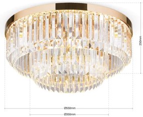 Orion - LED Stm. křišť. svítidlo PRISM LED/80W/230V pr.55 cm 24K zlato