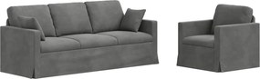 Set pohovek 2 ks Tmavě šedá samet 3407596