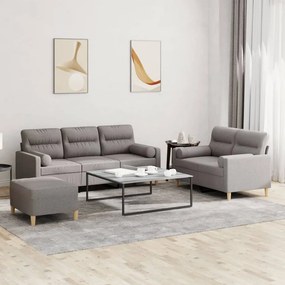3dílná sedací souprava s polštáři taupe textil 3201631