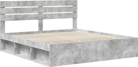 Rám postele s čelo Beton 180 x 200 cm Masivní borové dřevo 3411386