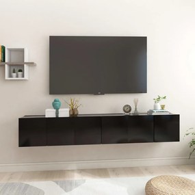 vidaXL Závěsné TV skříňky 3 ks černé 60x30x30 cm
