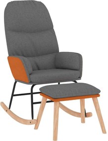 Houpací křeslo se stoličkou světle šedé textil 3097401