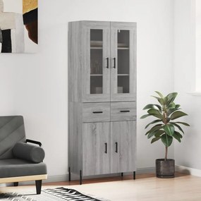 Skříň highboard šedá sonoma 69,5 x 34 x 180 cm kompozitní dřevo